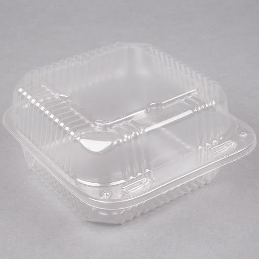 6" Hinged Clear Plastic Clamshell Container (500 pcs) - Eatery Outlet